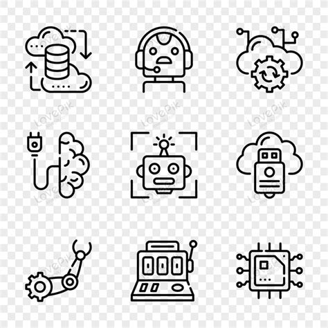 Set Of Ai Automation Outline Icons Png Image And Clipart Image For Free