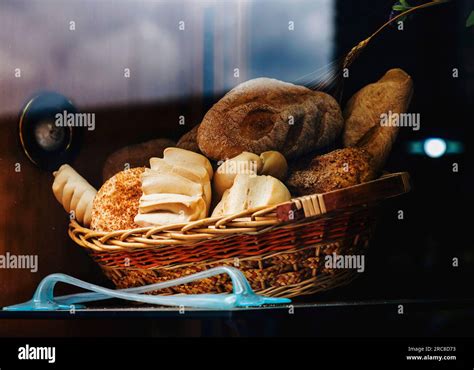 Different Ypes Of Fresh Italian Bread In A Basket Stock Photo Alamy