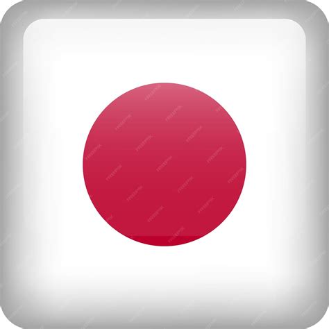 Premium Vector Japan Flag Button Square Emblem Of Japan Vector