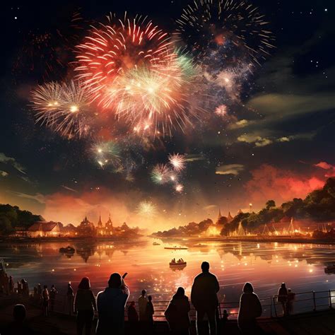 Premium Photo Happy New Year Firework Display At Celebration AI Generated