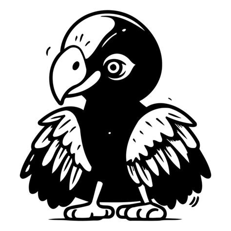 만화 검은 독수리 터 일러스트레이션은 바탕에 고립되어 있습니다 프리미엄 Ai 생성 벡터