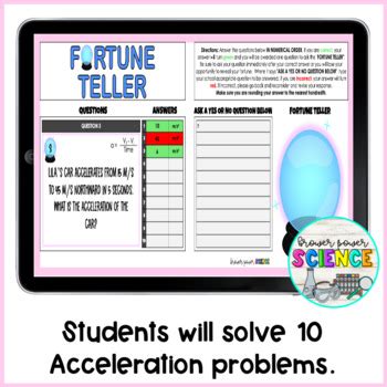 Acceleration Digital Activity By Brower Power Science TpT