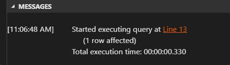 SELECT Statement Result No Longer Shows Count Of Returned Rows In