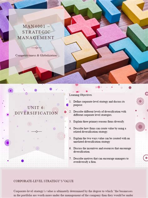 Unit 6 Diversification Pdf Diversification Finance Equity Finance