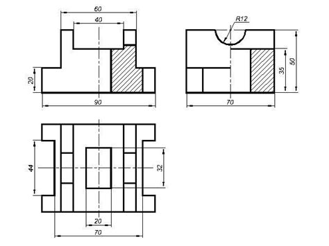 По аксонометрическому чертежу выполните чертеж детали в необходимом количестве видов постройте