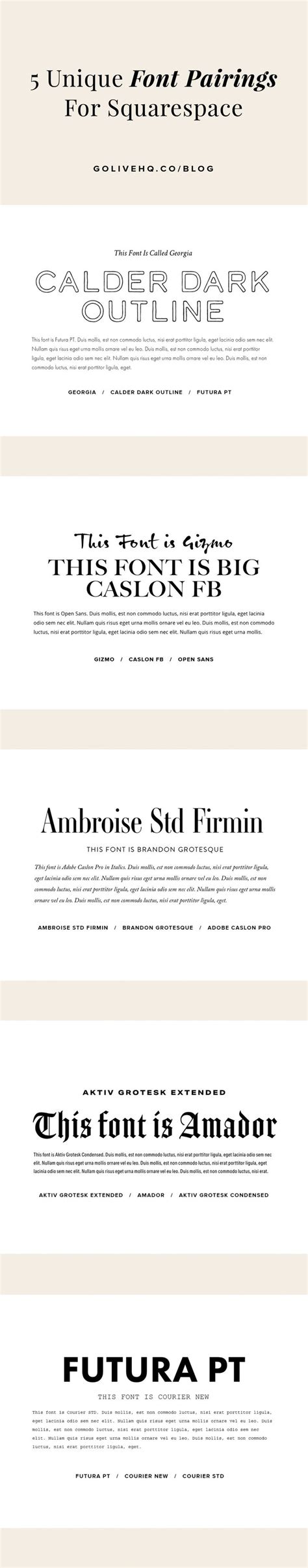5 Unique Font Pairings For Squarespace Diseño editorial Disenos de unas Diseño grafico