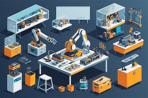 Premium Photo Showcase A Robotics Lab With Spare Parts Tools And A