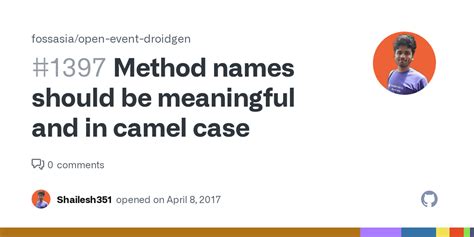 Method Names Should Be Meaningful And In Camel Case · Issue 1397