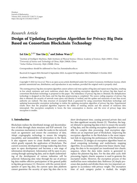 Pdf Design Of Updating Encryption Algorithm For Privacy Big Data