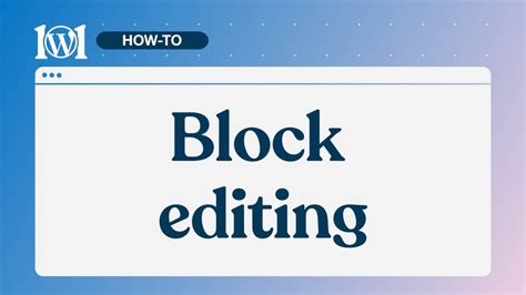 Block Editing On WordPress YouTube
