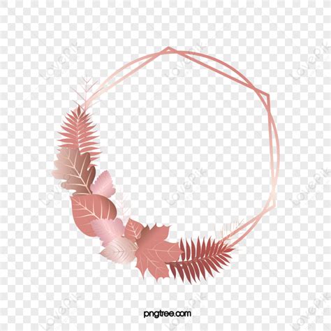 럭셔리 로즈 골드 기하 잎 경계김 경도화려한 Png 일러스트 무료 다운로드 Lovepik