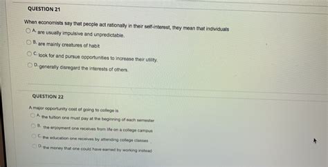 solved question 21 b when economists say that people act