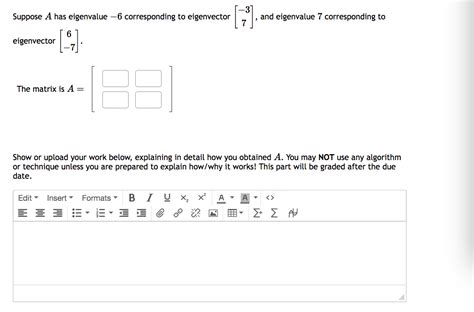 solved suppose a has eigenvalue 6 corresponding to