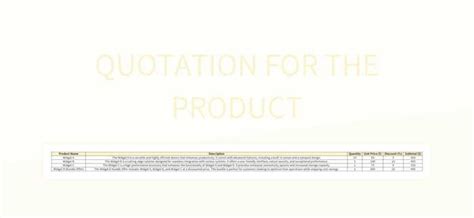 Creating A Quotation For Product Excel Template Free Download Pikbest