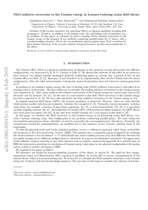 Nlo Radiative Correction To The Casimir Energy In Lorentz Violating Scalar Field Theory