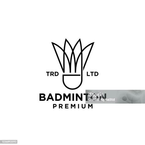 스포츠 와 배드민턴 챔피언십 로고 고립 된 흰색 배경에 대한 프리미엄 배드민턴 셔틀콕 벡터 아이콘 디자인 Championship에 대한 스톡 벡터 아트 및 기타 이미지