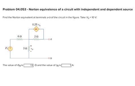 Solved Problem 04053 Norton Equivalence Of A Circuit With