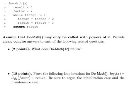 Solved Analysis Of Algorithm Loop Invariant I Need Help