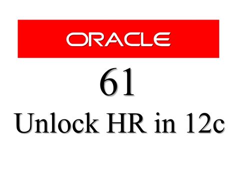 Oracle Database 12c Tutorial 2 How To Unlock Hr Schema In Oracle