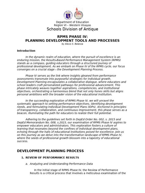 Idp Processes And Tools Final Pdf Mentorship Goal
