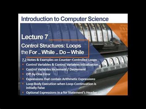 Intro to CS Programming LECT Notes Examples on CounterControlled Loops in Arabic الورشه