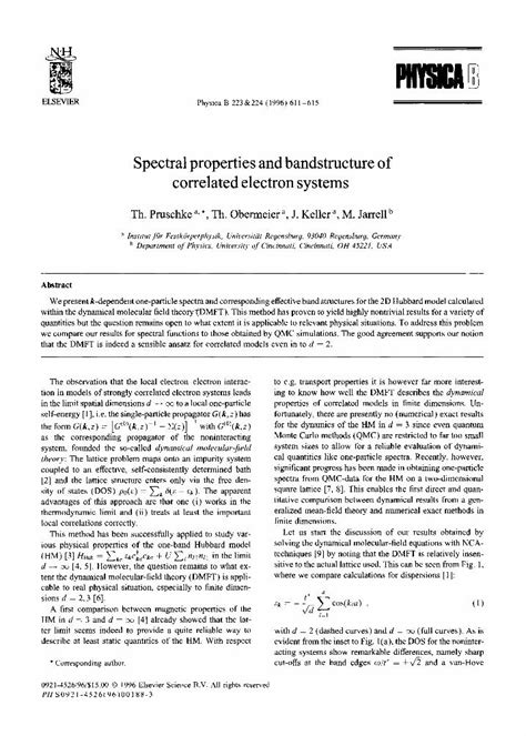 pdf spectral properties and bandstructure of correlated electron