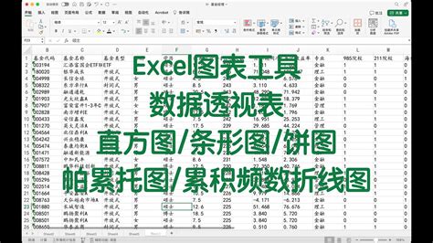 Excel图表工具 数据透视表 直方图 条形图 帕累托图 饼图 累积频数折线图 YouTube