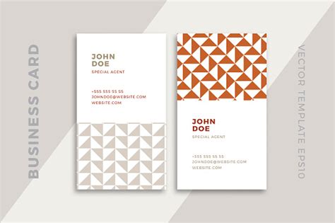 기하학적 패턴의 트렌디 한 기업 문구 모형 현대적인 크리에이티브 명함 수직 템플릿 샘플 텍스트가있는 간단한 벡터 편집 가능한