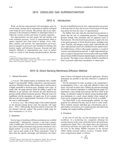 2810 Dissolved Gas Supersaturation 2 92 Physical And Aggregate