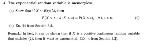 The Exponential Random Variable Is Memoryless Show