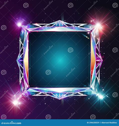 Abstract Square Frame With Sparkles On A Dark Background Stock Image