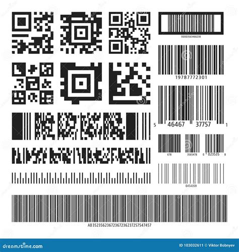 barcode and qr code set stock vector illustration of concept 103032611