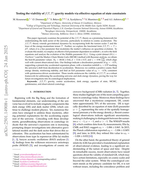 Pdf Testing The Viability Of F T Mathcal{t} Gravity Models Via