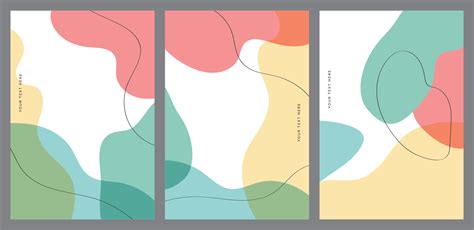 Set Of Creative Minimalist Hand Drawn Fluid Shapes Background Abstract Art Design For Print