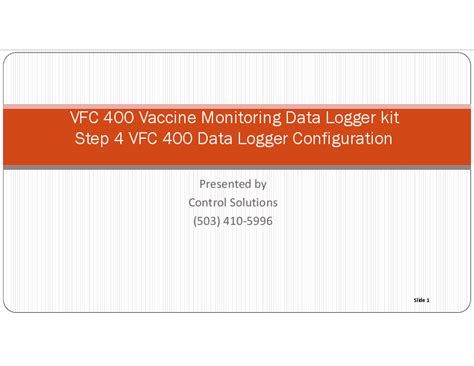 Control Solutions Vfc400 Vaccine Temperature Data Logger User Guide