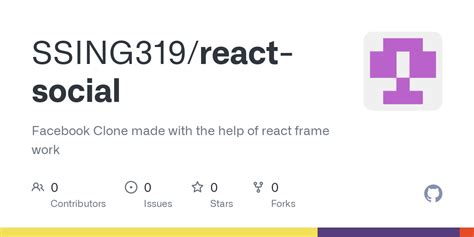 GitHub SSING React Social Facebook Clone Made With The Help Of React Frame Work