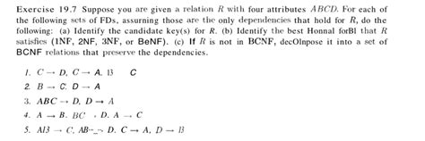 Solved Exercise Suppose You Are Given A Relation R With Chegg