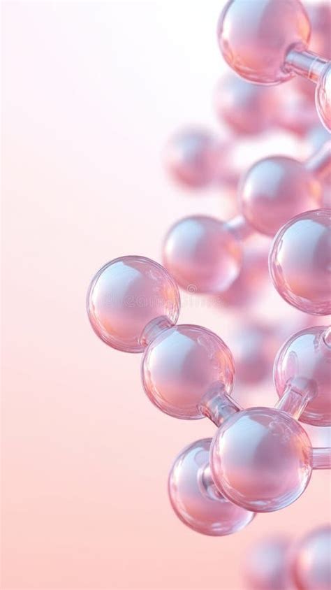 Molecular Structure With Pink Spheres Connected By Rods On A Soft Gradient Background Ai Stock