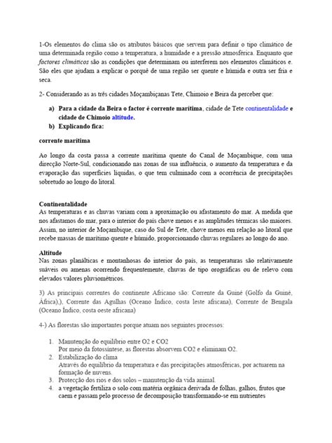Factores E Elementos Do Clima Pdf Clima Temperado Chuva