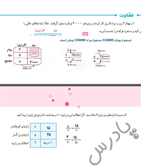 گام به گام فصل سوم ریاضی پنجم