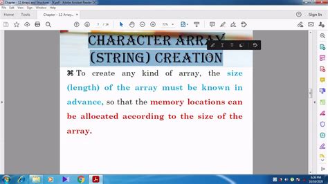 strings character array string creation and syntax for string with