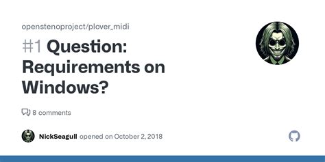 Question Requirements On Windows Issue 1 Openstenoproject Plover Midi GitHub