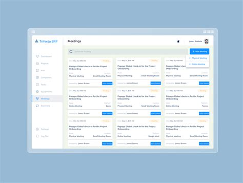 Meetings Datatable Erp By Victoria Bona Egun On Dribbble