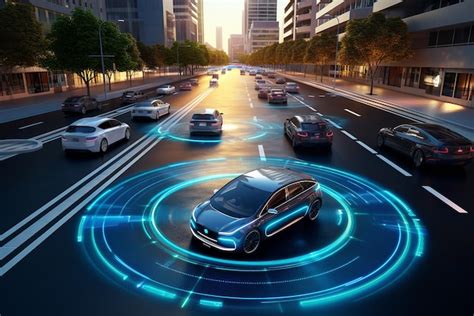 Premium Photo Aerial Top Down Drone View Autonomous Self Driving Car