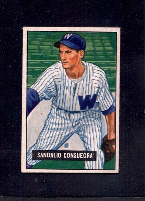 1951 Sandalio Sandy Consuegra Bowman 96 Senators Rookie Baseball Card