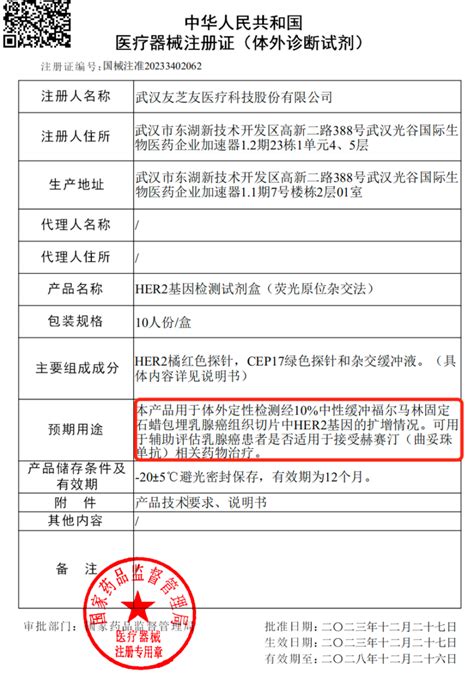 Her2 Fish Probe Won Class Iii Certificate From Nmpa Yzymedcn