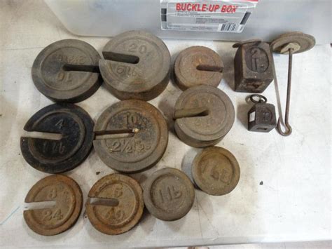 Lot Antique Cast Iron Scale Weights