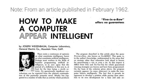 Comment Joseph Weizenbaum Built Eliza Developed From 1964 To 1967