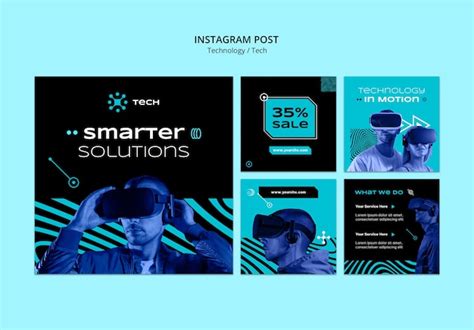 기술 인스타그램 포스트 템플릿 디자인 무료 Psd 파일