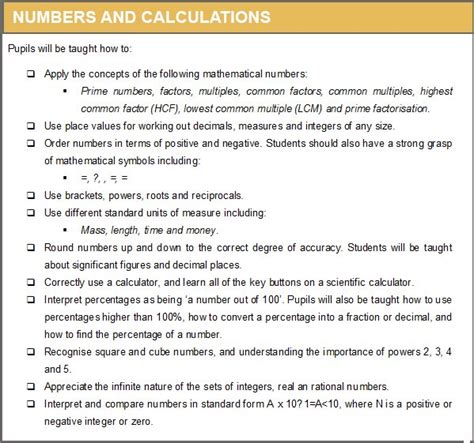 ks3 maths is easy numbers and calculations revision resource